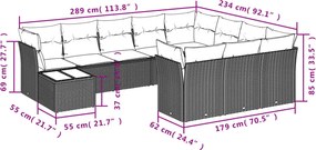 11dílný zahradní sedací souprava s poduškami béžový polyratan 3250098