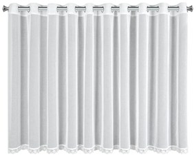 KRÁTKÁ ZÁCLONA NA KROUŽCÍCH SUZAN 350X140 CM BÍLÁ