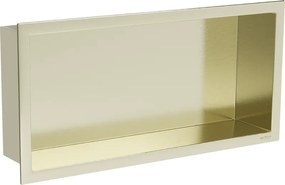 Mexen X-Wall-R, polička na zapuštění na obklad s límcem 45 x 20 cm, zlatá lesklá, 1950452010