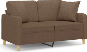 2místná pohovka s polštáři hnědá 120 cm textil 3200904
