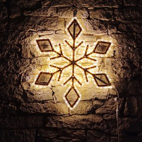 Easy Fix 2D LED světelná vločka IX, 72 × 72 cm, teple bílá, závěsný, 3D tisk