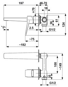 KFA Armatura 4529-810-00-Umyvadlová baterie pro podom. instalaci MALAGA l. chrom