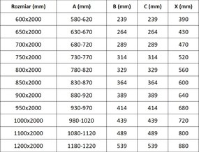 Mexen Exo, skládací sprchové dveře, 120 cm, transparentní sklo, černá, 816-120-000-70-00