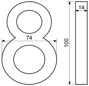 Richter Czech Hliníkové "3D" číslo antracit se strukturovaným povrchem (0 - 9) Varianta: /
