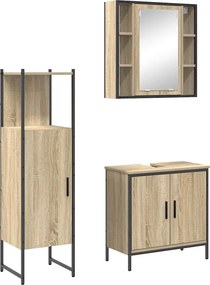 Sada koupelnového nábytku 3 ks Hnědá 60 x 30 x 60 cm 3345150