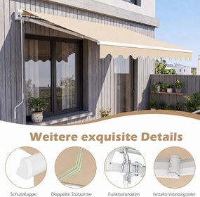 Costway Markýza s klikou balkonová markýza protisluneční ochrana na balkon
