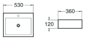 Keramické umyvadlo na desku MEXEN PAULA  53x36 cm bílé