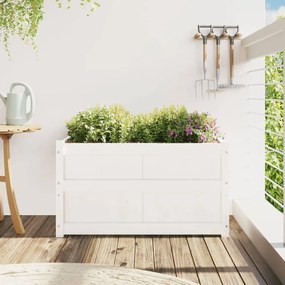 Zahradní truhlík bílý 90 x 50 x 50 cm masivní borové dřevo,  837461