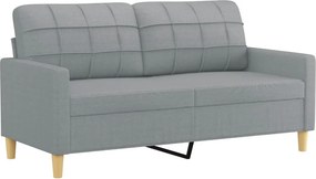2dílná sedací souprava s poduškami světle šedá textil 3201274