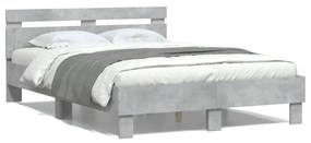 vidaXL Rám postele s čelem betonově šedý 120 x 190 cm kompozitní dřevo