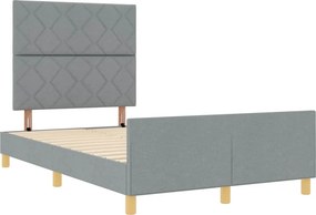 Rám postele s čelo Světle šedá 120 x 190 cm textil 3344788