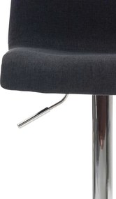 Sada 2 barových židlí Hoover látka chromovaná konstrukce – černá