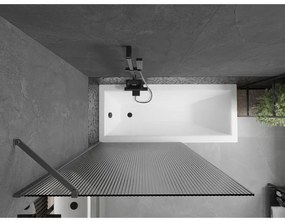 Mexen Next, 1-křídlová vanová zástěna 100 x 150 cm, 6mm sklo Ribs, grafitová, 895-100-000-00-09-95