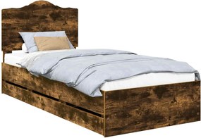 Rám postele se zásuvkou Uzený Dub 90 x 200 cm Inženýrské dřevo 3413454