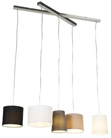 Venkovská závěsná lampa z oceli 5-světlo - Hermina
