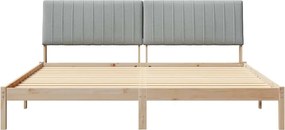 Rám postele s čelo Hnědá 200 x 200 cm Masivní borové dřevo 3394398