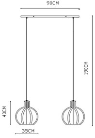 Lucide 73400/02/30 - Lustr na lanku MIKAELA 2xE27/60W/230V černá