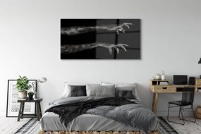 akrylový obraz Černé pozadí špinavé ruce 140x70 cm