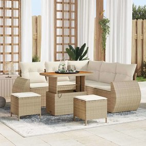 Sada zahradních pohovek 8 ks Béžová polyratan 3361876