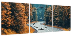 Obraz - Klikatící se silnice (s hodinami) (90x30 cm)