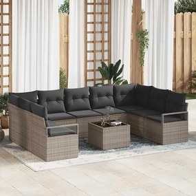 Set pohovek 10 ks Šedá polyratan 3346549