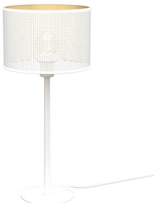 Luminex Stolní lampa LOFT SHADE 1xE27/60W/230V pr. 25 cm bílá/zlatá LU5271