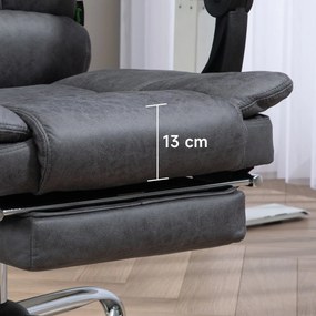 Vinsetto Kancelářská Židle s Vzduchovým Masážním Ergonomickým Designem, S Hřejivým Bederním Polštářem, Funkcí Nákledu, Opěrkou na Nohy, Výškově Nasta…