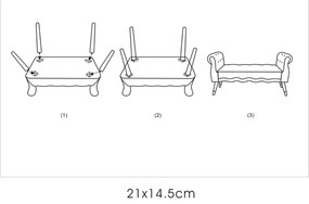 Designová lavice Dandelion 120 cm krémová