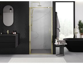 Mexen Exo, výklopné sprchové dveře 85 cm, čiré sklo, zlatá, 817-085-000-50-00