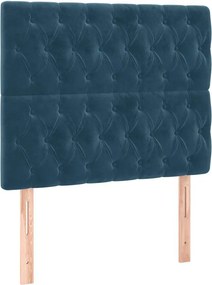 Box spring postel s matrací tmavě modrá 90x190 cm samet 3132835