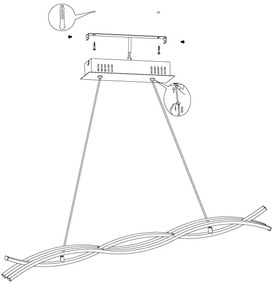 Eglo 99317 - LED Lustr na lanku LASANA LED/36W/230V