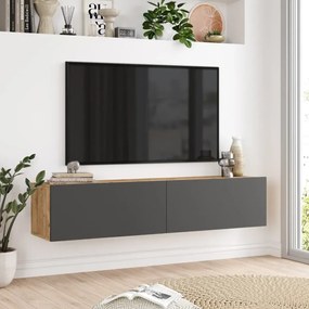 Závěsný televizní stolek Houseland Farfallo borovice Atlantic/antracitově šedý