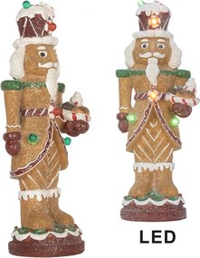 Perníkový LED Louskáček Gingerbread Nutcracker - 13*10*31 cm / 3*AAA