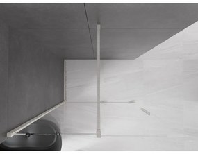Mexen Velar, sprchová zástěna s posuvnými dveřmi Walk-in 130 x 200 cm, 8mm čiré sklo, broušená ocel, 871-130-000-03-97