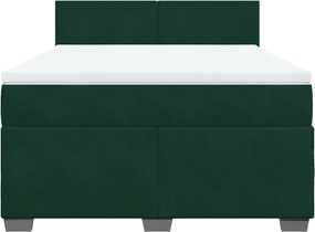 Box spring postel s matrací tmavě zelená 160x200 cm samet 3288651