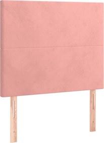 Box spring postel s matrací a LED růžová 100x200 cm samet 3135992