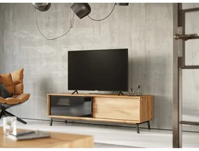 Massive home | TV stolek velký sklo, dub, barva přírodní dub, kolekce Modern Loft