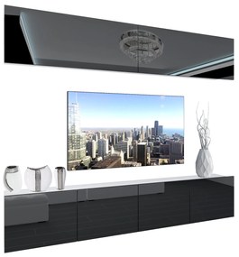 Obývací stěna Belini Premium Full Version  černý lesk + LED osvětlení Nexum 92