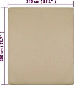 Jersey prostěradla 2 ks taupe 140x200 cm bavlna 136225