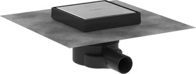 Hansgrohe RainDrain Point, úplná sada podlahové vpusti 150x150 pro dlažbu, kartáčovaná nerezová ocel, HAN-56249800