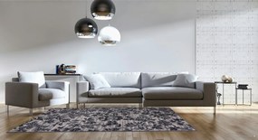 TRHÁK: Kusový koberec Flowers grey, 80x150, šedá, obývacia izba, Alfa Carpets