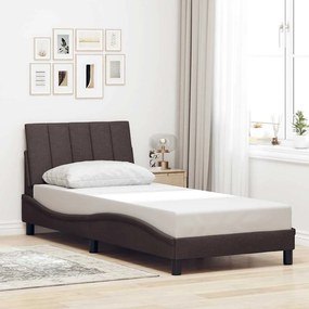 Rám postele bez matrace Hanko tmavě hnědá 80 x 200 cm textil 3310422