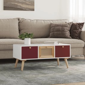 Konferenční Stolek Se Zásuvkami 80X40X35,5 Cm Kompozitní Dřevo - Bílá