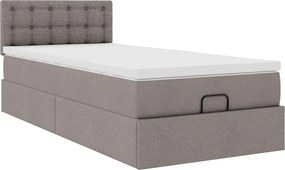 Osmanský rám postele s matrací taupe 80x200cm textil 3312433