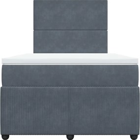 Box spring postel s matrací tmavě šedá 120 x 200 cm samet 3294605