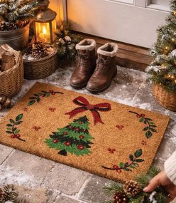 Vánoční kokosová rohožka se stromečkem Christmas Harmony - 75*45*1 cm