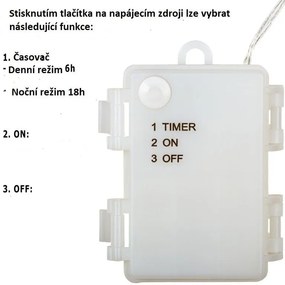 68026   VOLTRONIC 2x 50 LED světelný řetěz, drát, teplá /studená bí