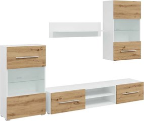5dílná TV stolky s LED osvětlením dub artisan kompozitní dřevo 3324234