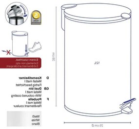 KELA Koš odpadkový Mats bílá 12l KL-10641