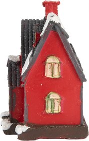 Dekorace malinký svítící červený domek Manon LED - 6*5*7 cm